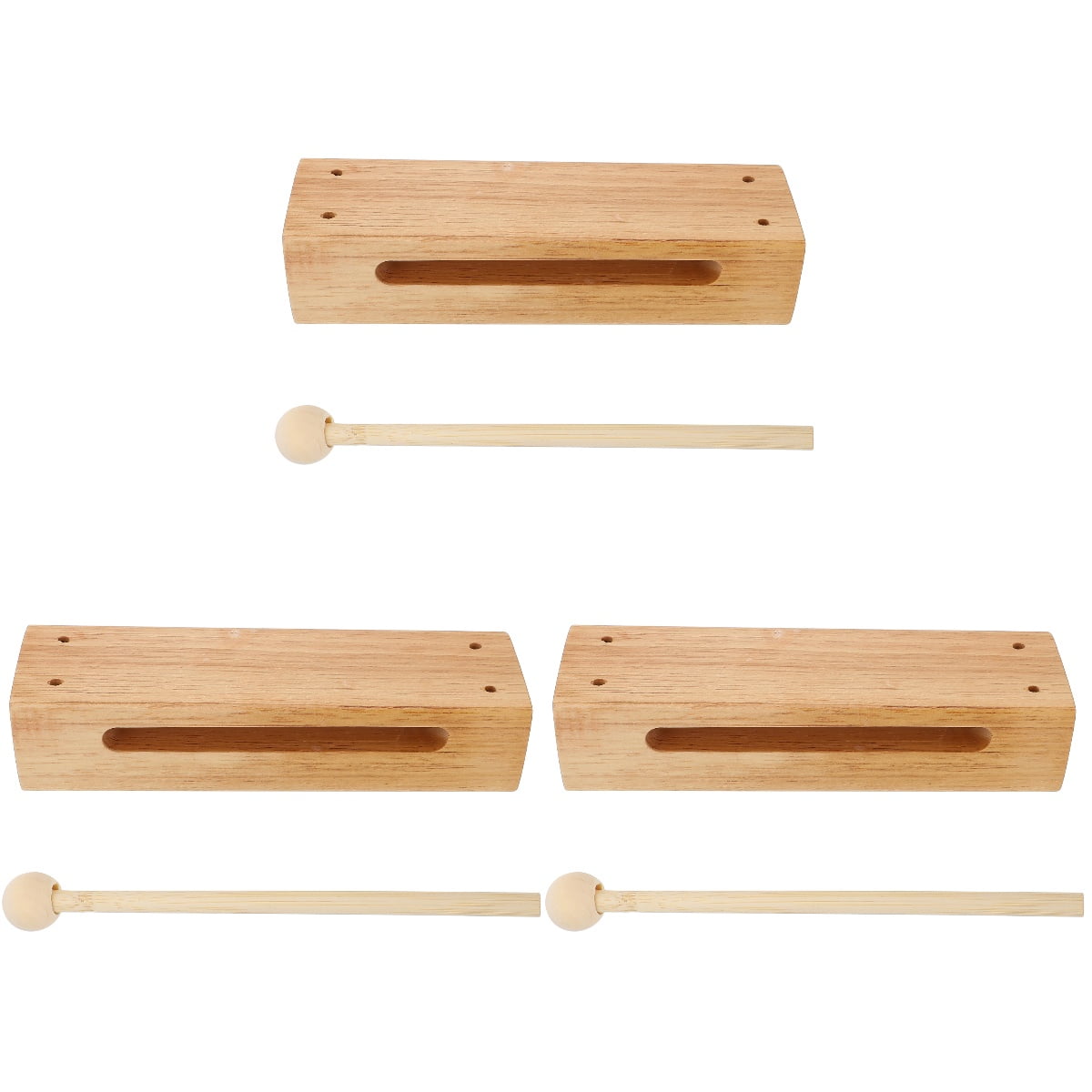 Toy 3 Pcs Wooden Percussion Block Children Orff Clappers Instrument ...