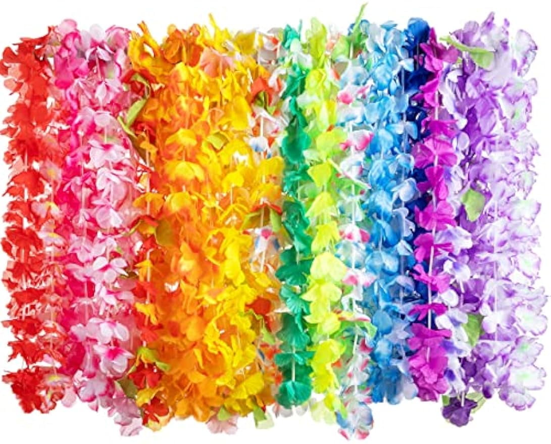 Toy 36 Counts Hawaiian Leis Bulk, Tropical Flower Lei Hawaiian Lei ...