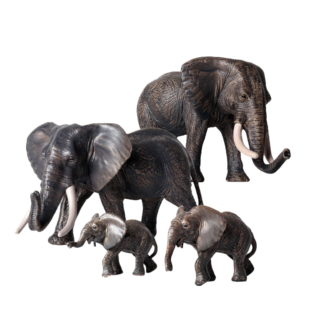 Toy Animal Elephant Figurine Model Lifelike Family Wildlife Figure ...