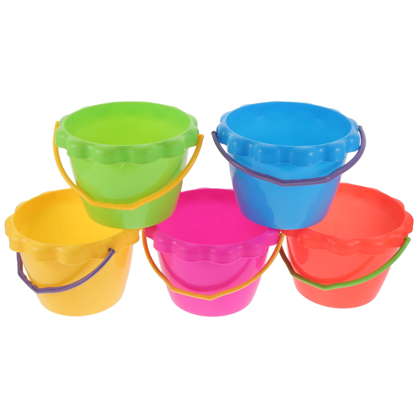 CIMAXIC sand buckets Beach Sand Bucket Toy Assorted Color 5Pcs Seaside ...