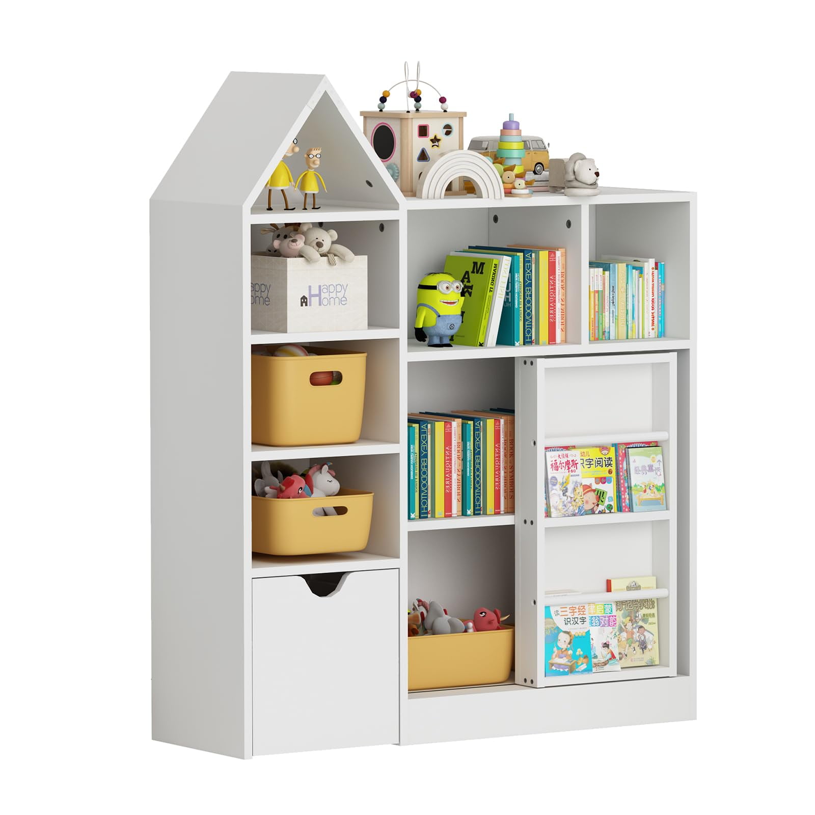 Toy and Book Organizer for Kids, Kids Toy Storage Organizer & Bookshelf ...