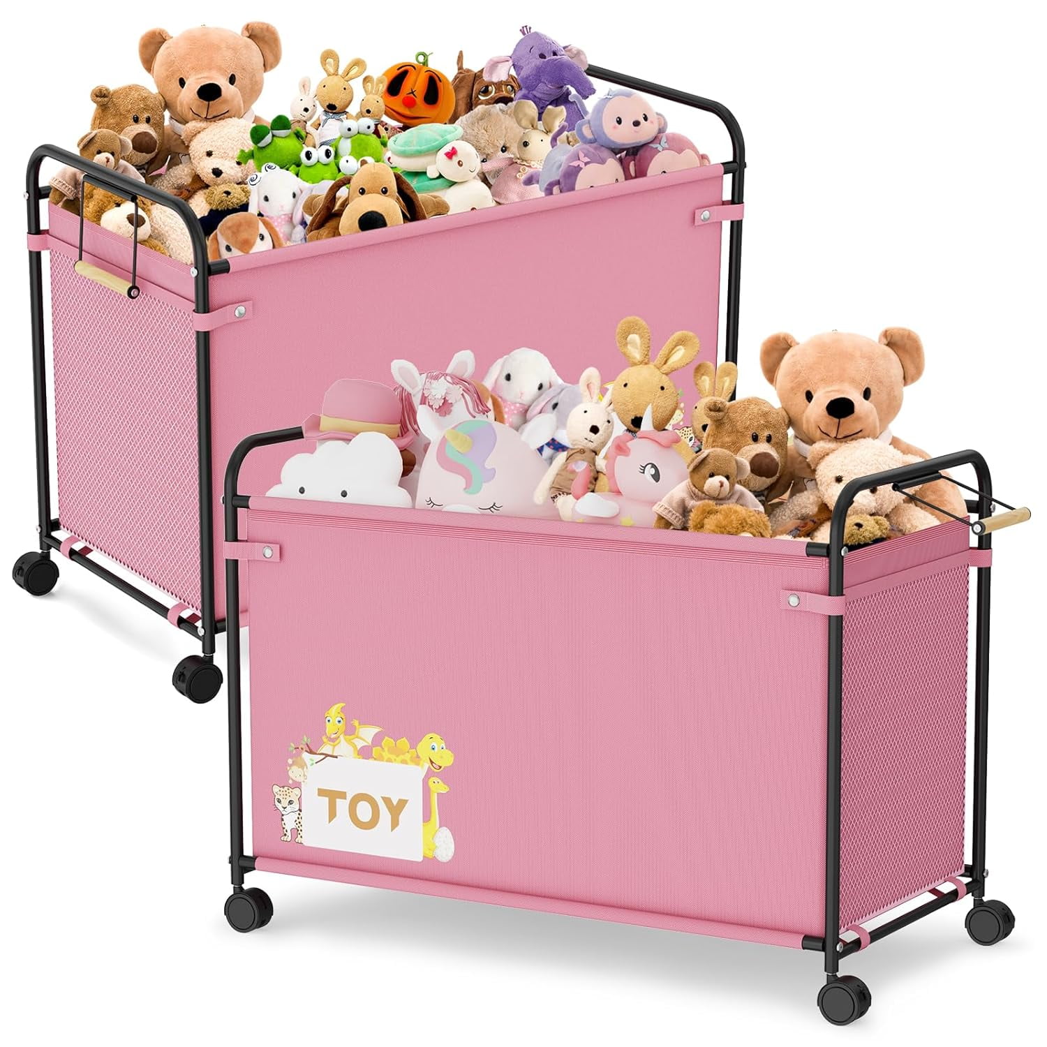 Toy Box Storage, 180L Extra Large Toy Chest with 360° Wheels, Oxford ...