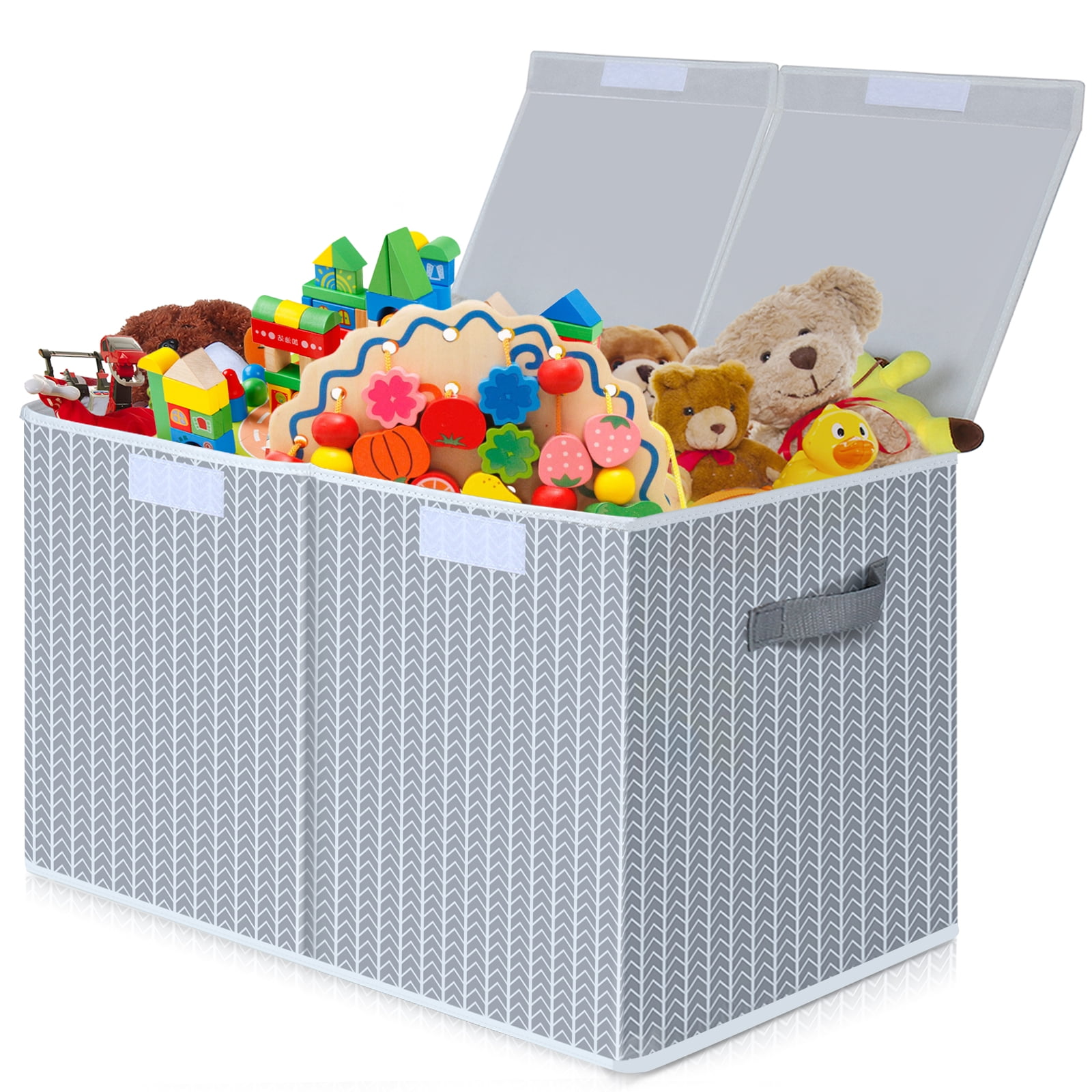 Toy Box, Toy Storage Organizer Chest for Kids with Flip-Top Lid, Large ...