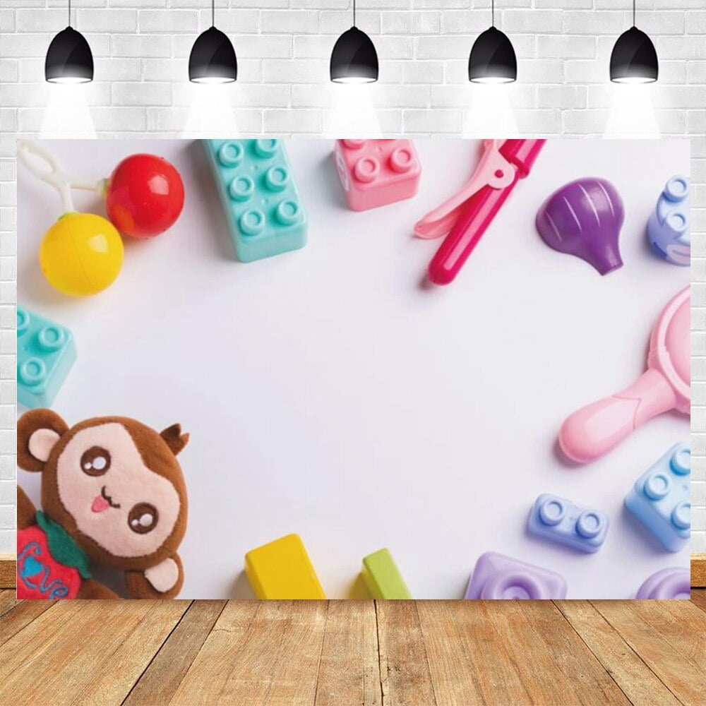 Toy Building Blocks Children Birthday Photography Backdrop Baby Shower ...