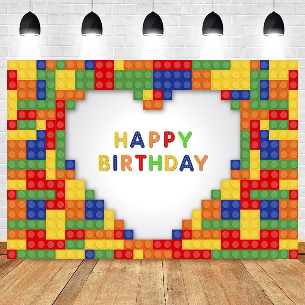 Toy Building Blocks Children Birthday Photography Backdrop Baby Shower ...