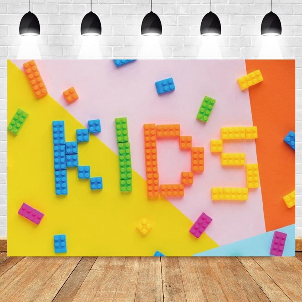 Toy Building Blocks Children Birthday Photography Backdrop Baby Shower ...