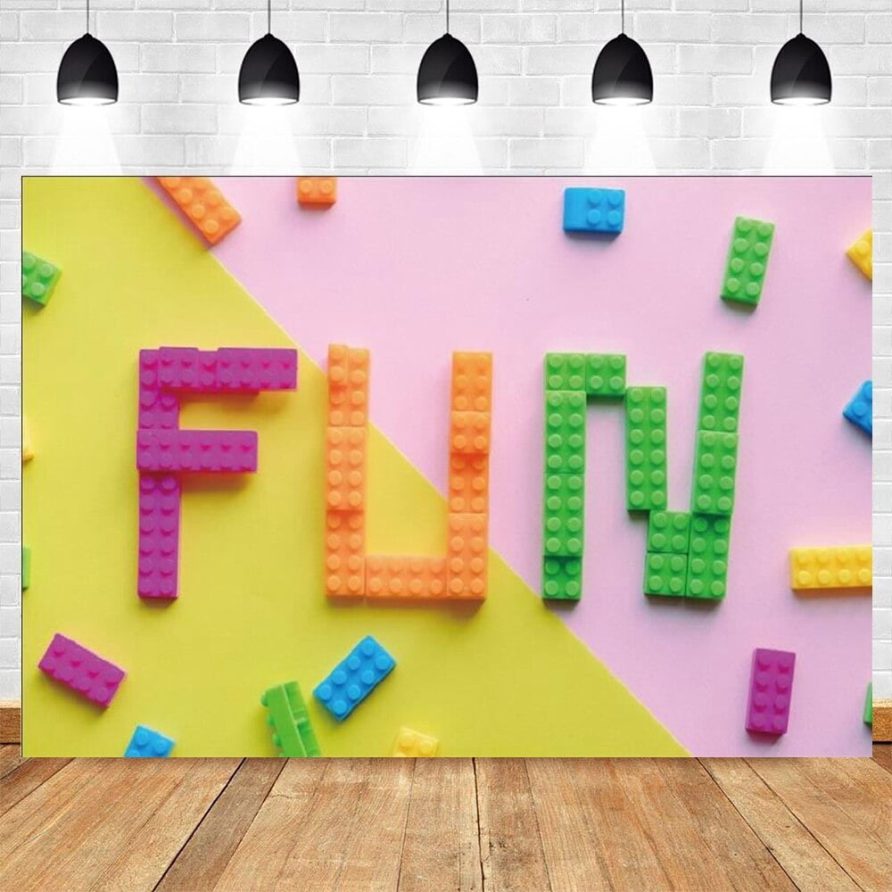 Toy Building Blocks Children Birthday Photography Backdrop Baby Shower ...