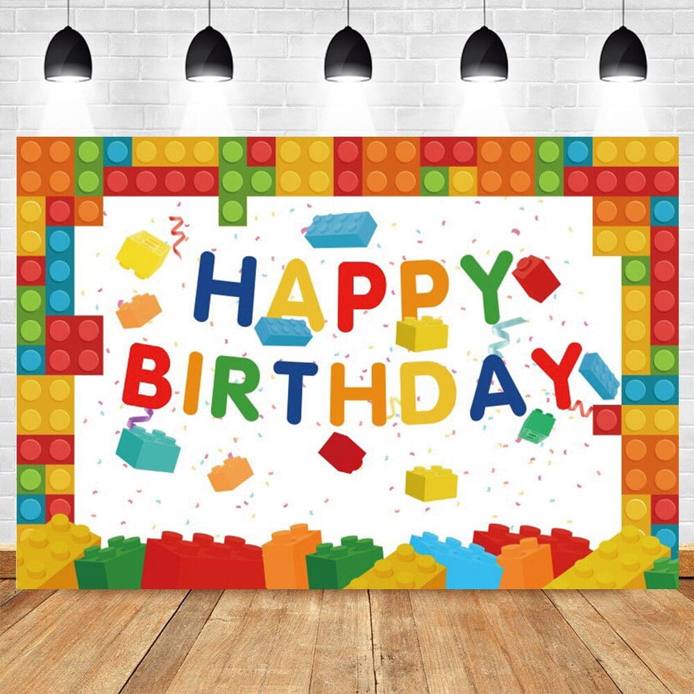 Toy Building Blocks Children Birthday Photography Backdrop Baby Shower ...