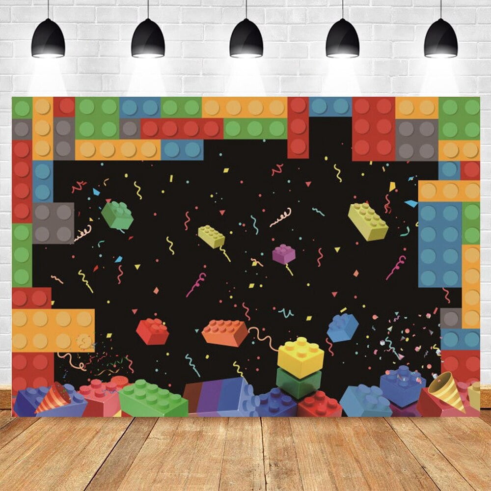 Toy Building Blocks Children Birthday Photography Backdrop Baby Shower ...
