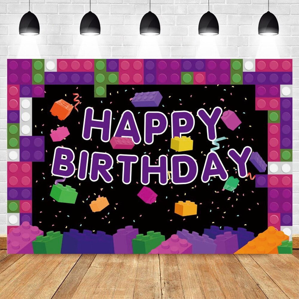 Toy Building Blocks Children Birthday Photography Backdrop Baby Shower ...