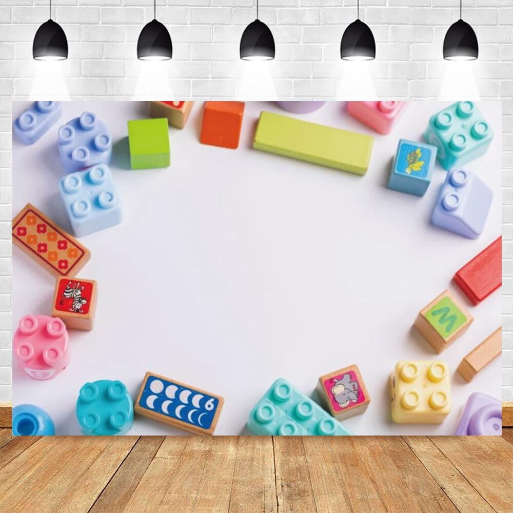 Toy Building Blocks Children Birthday Photography Backdrop Baby Shower ...