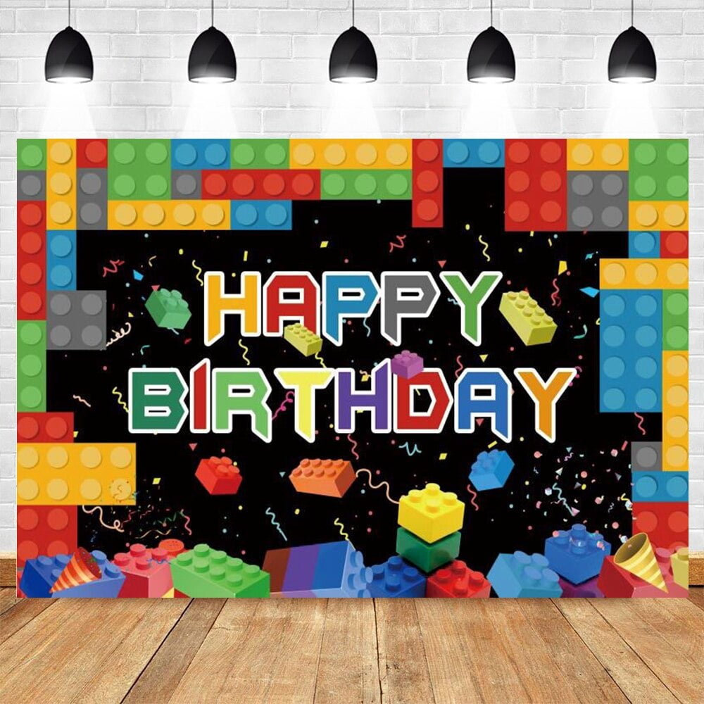 Toy Building Blocks Children Birthday Photography Backdrop Baby Shower ...