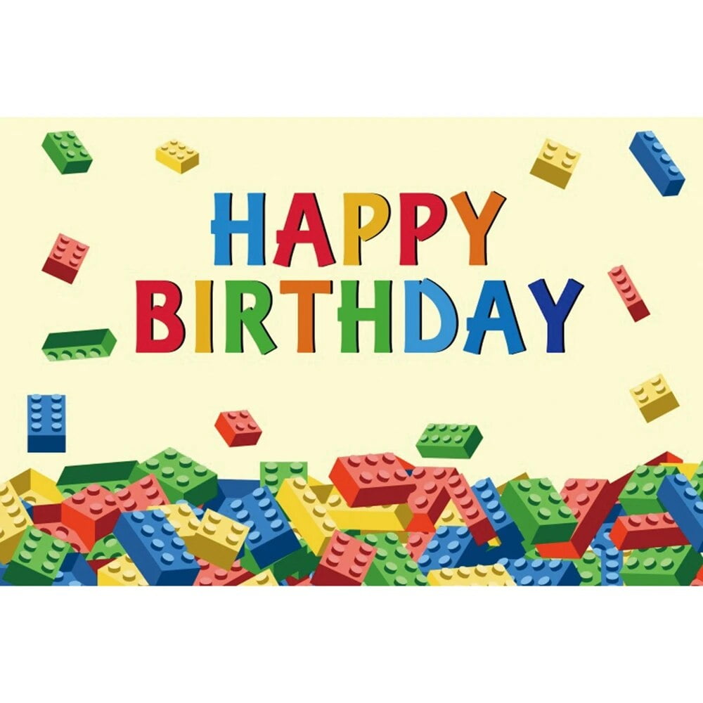 Toy Building Blocks Puzzle Backdrop Children's Birthday Newborn Baby ...