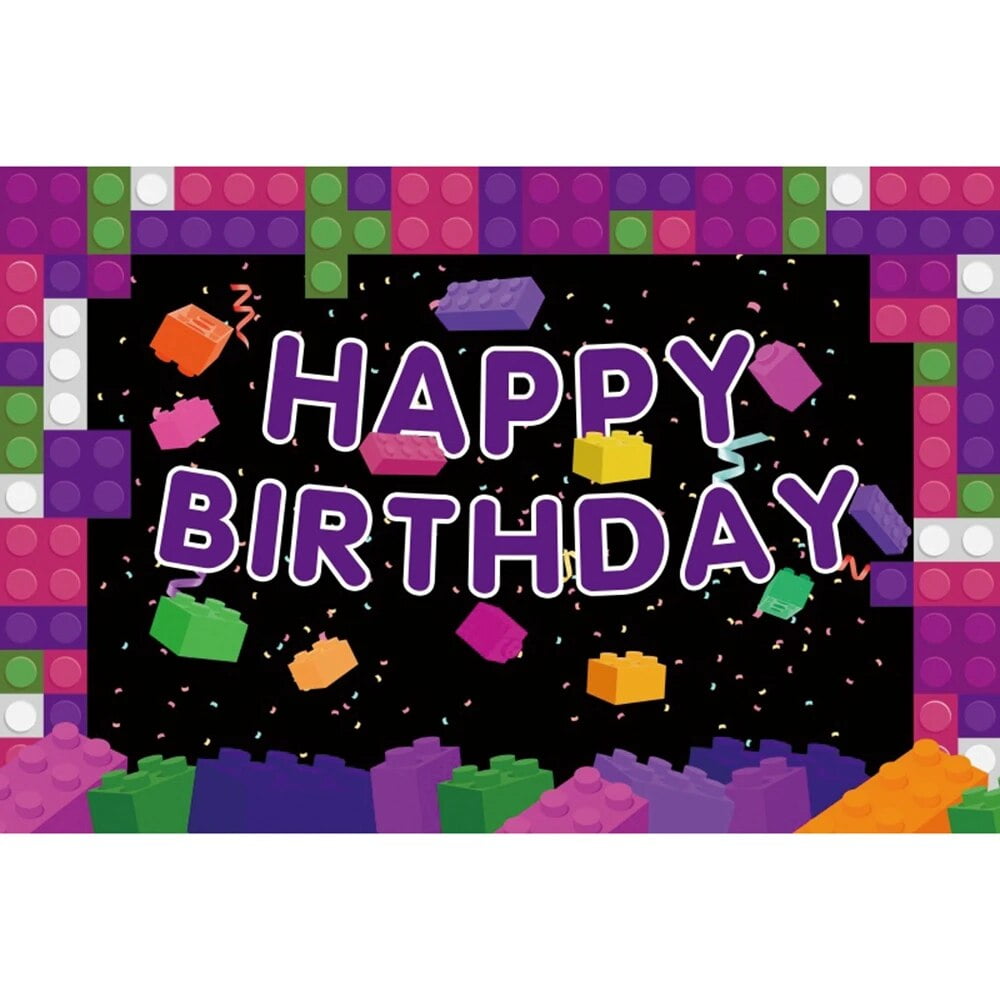 Toy Building Blocks Puzzle Backdrop Children's Birthday Newborn Baby ...