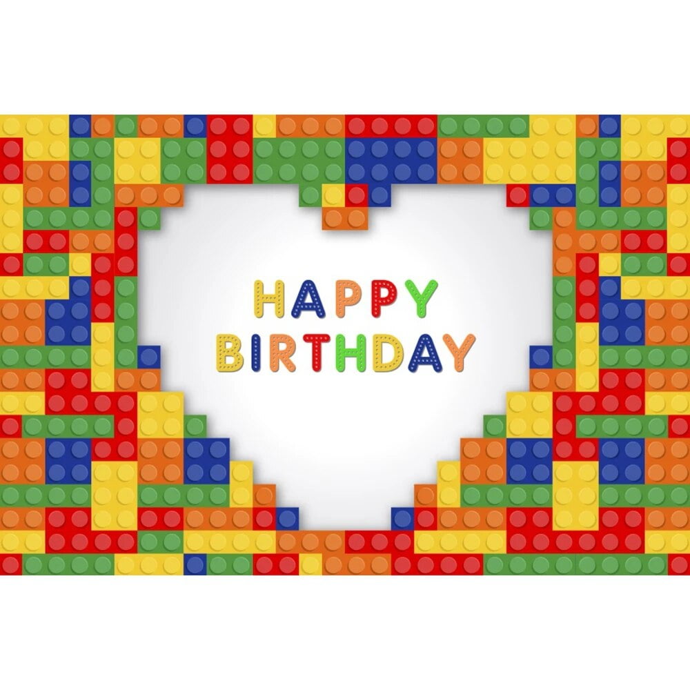 Toy Building Blocks Puzzle Backdrop Children's Birthday Newborn Baby ...
