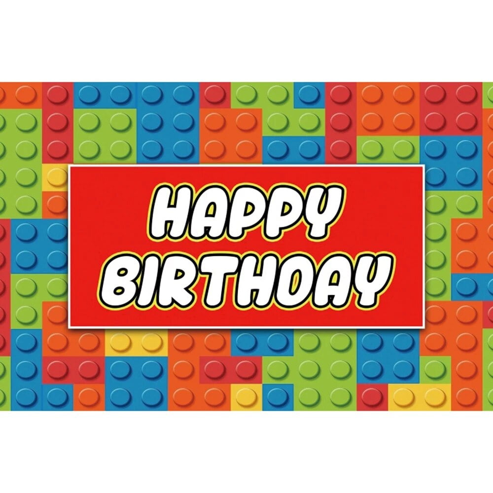 Toy Building Blocks Puzzle Backdrop Children's Birthday Newborn Baby ...