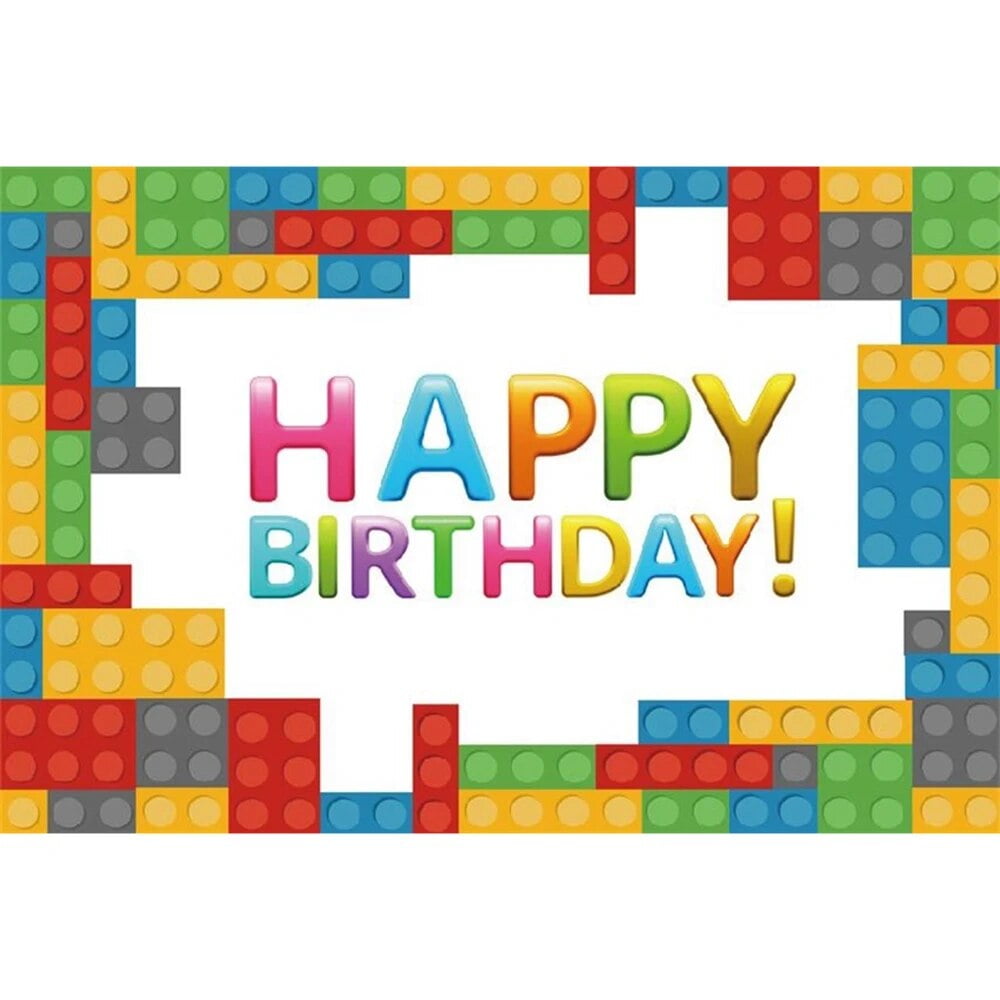 Toy Building Blocks Puzzle Backdrop Children's Birthday Newborn Baby ...