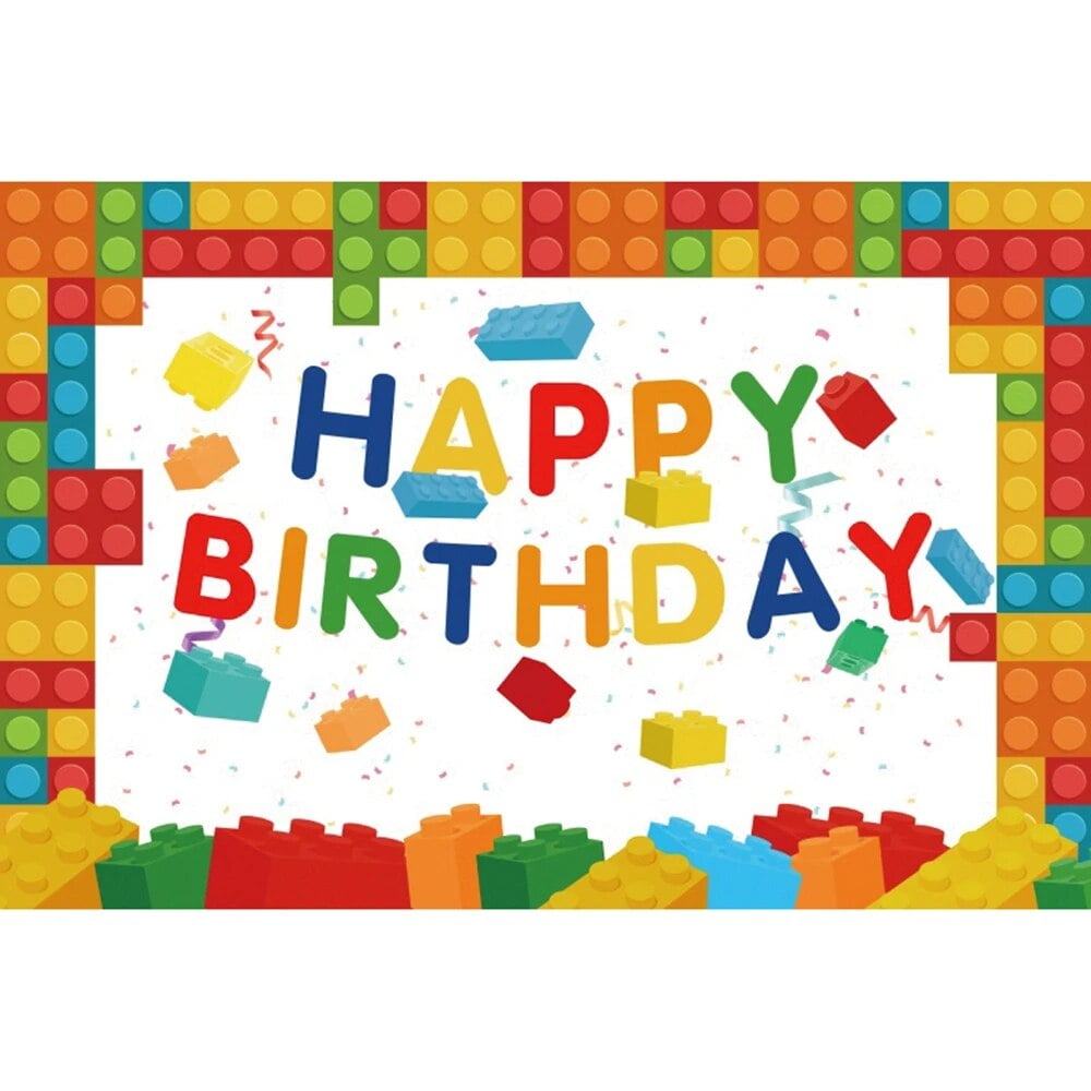 Toy Building Blocks Puzzle Backdrop Children's Birthday Newborn Baby ...