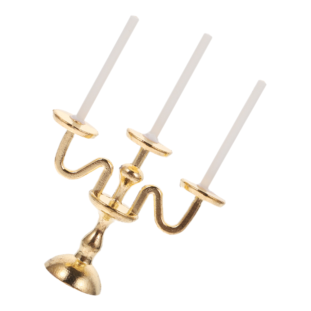 Toy Candlestick Dollhouse Candlesticks Miniature Small Holder Golden ...