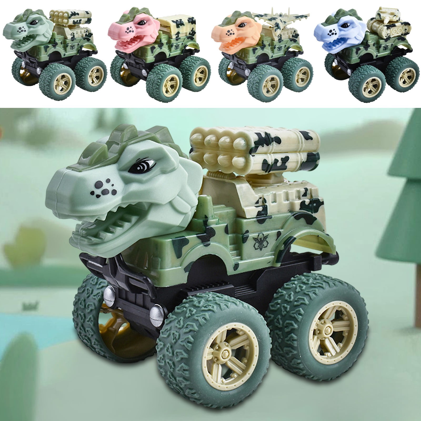Toy Car under $5! Xqxayjr Dinosaur Theme Toy Car for Kids, Press and Go ...