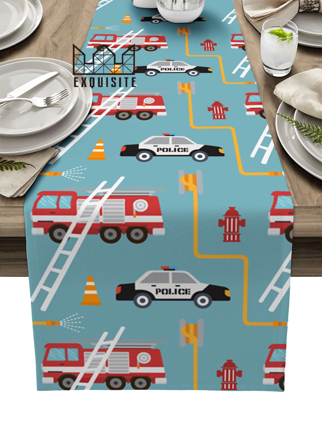 Toy Car Police Car Fire Truck Dinning Table ration Coffee Table r ...