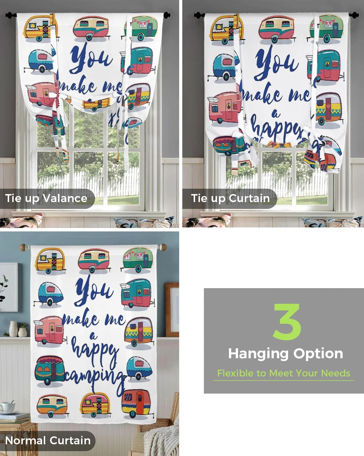 Toy Car Police Car Fire Truck Window Curtain for Living Room Home Decor ...