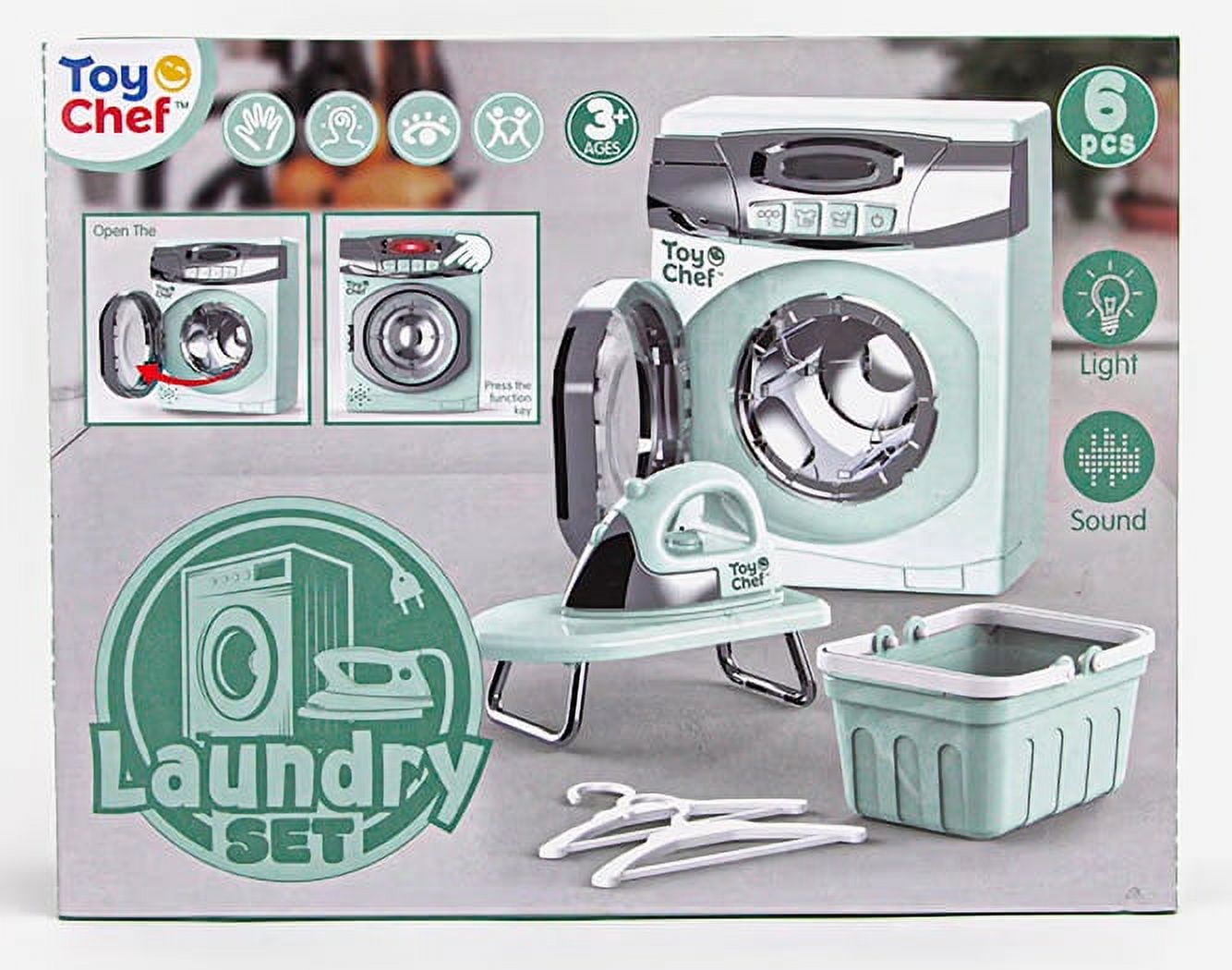 Free Shipping! Toy Chef Mint Green 6 Piece Laundry Set with Washer ...