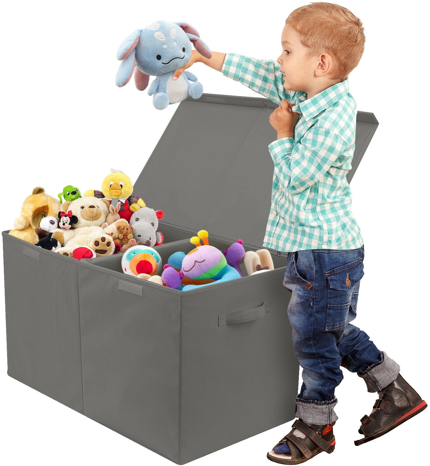 Toy Chest w/ Flip-Top Lid, Kids Collapsible Storage for Nursery ...