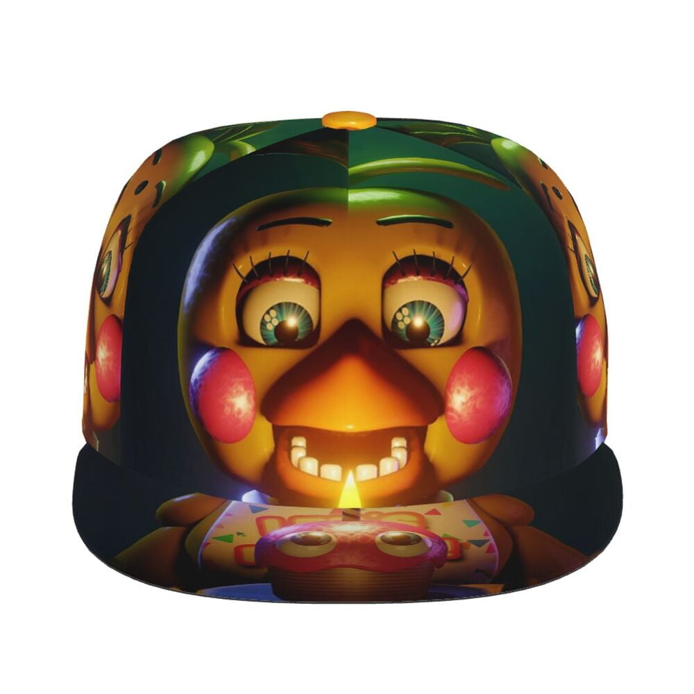 Toy Chica FNAF Eat Adjustable Flat Brim Baseball Cap Snapback Hat Hip ...