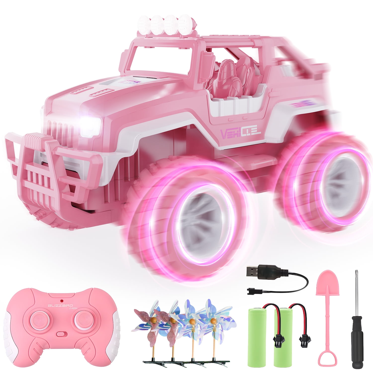 Toy Choi's Pink RC Car for Girls Boys 3+, 2.4Ghz All Terrain Truck Gift ...