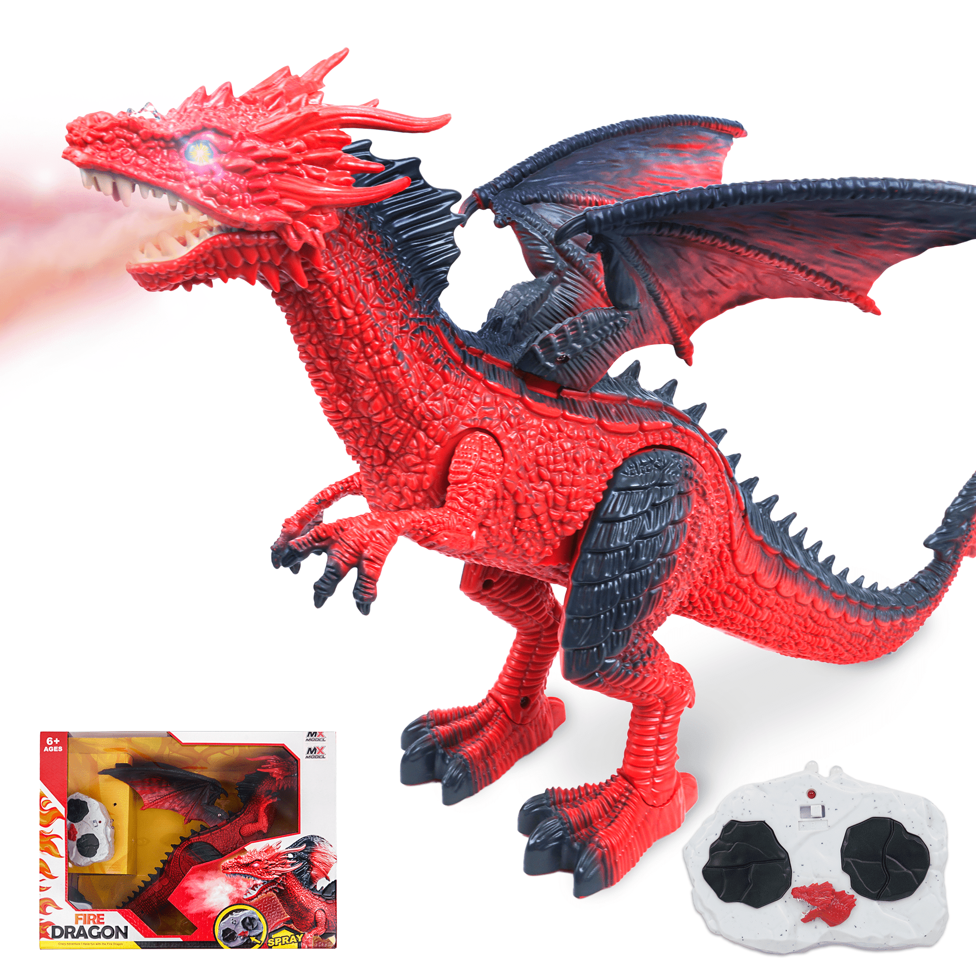 Toy Choi's RC Dinosaur Toy, Infrared Dragon, Fire Breathing, Spray ...