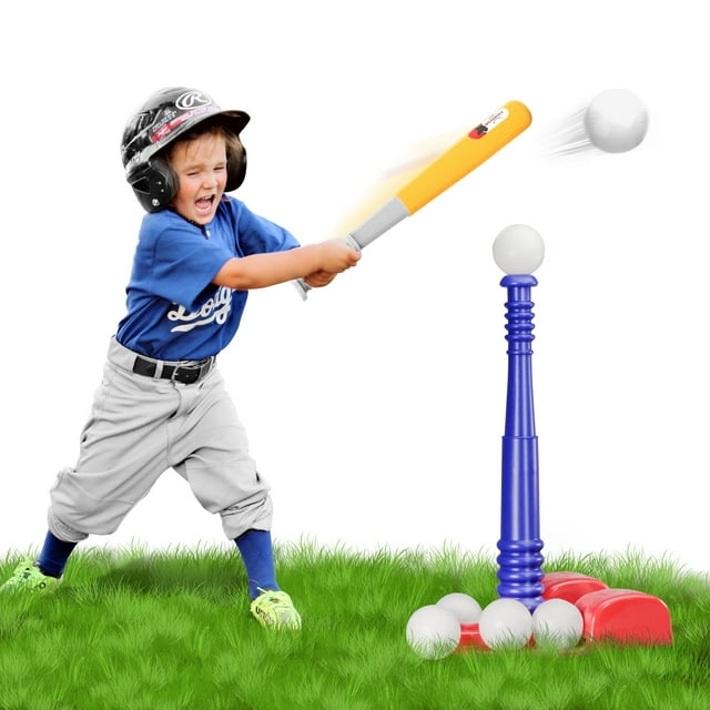 Young Choi's Kids Baseball Set, Plastic Bat and Tball Playset, Ideal ...