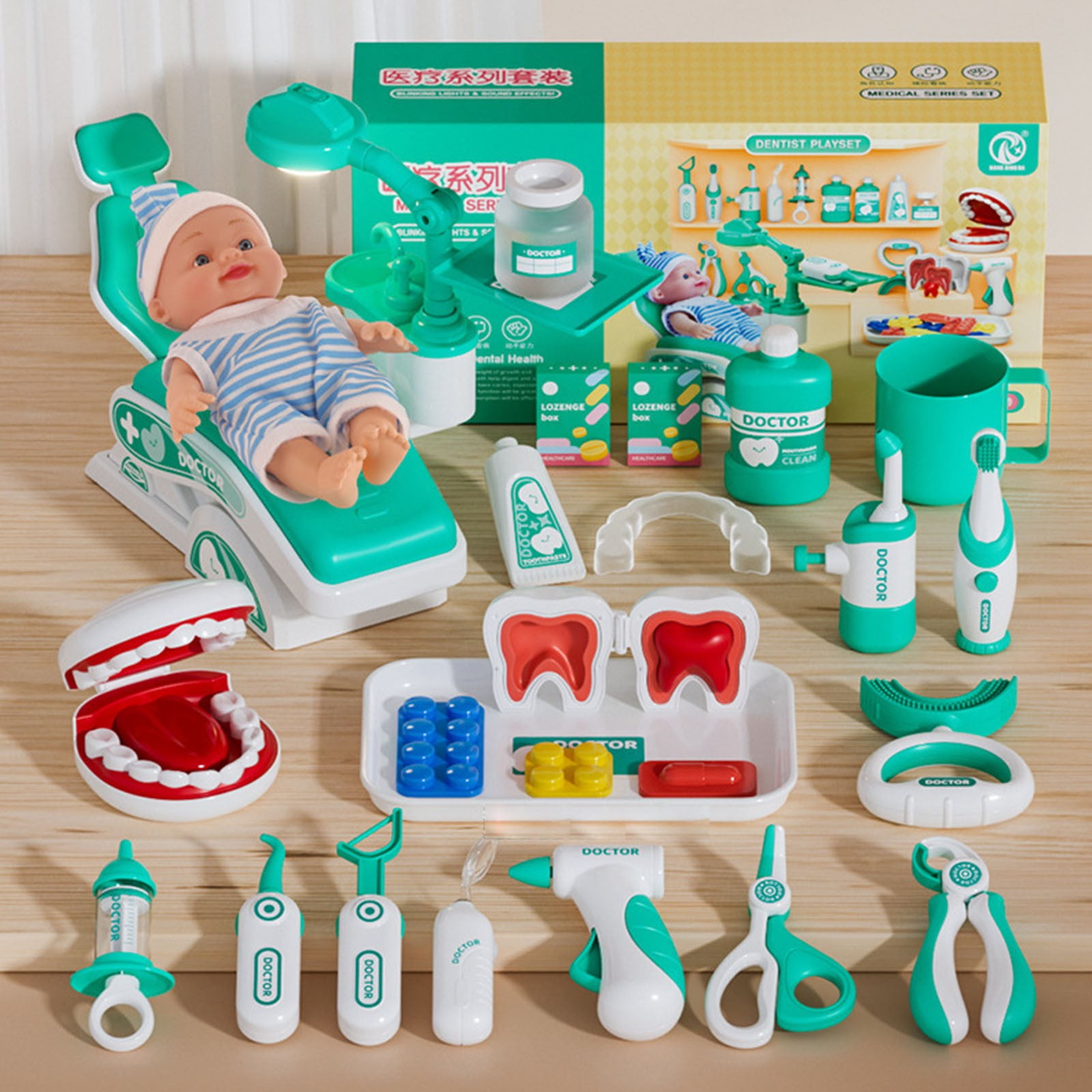 Toy Clearance! Dentist Kit 28Pcs Pretend Dentist Play Set Kids Doctors ...