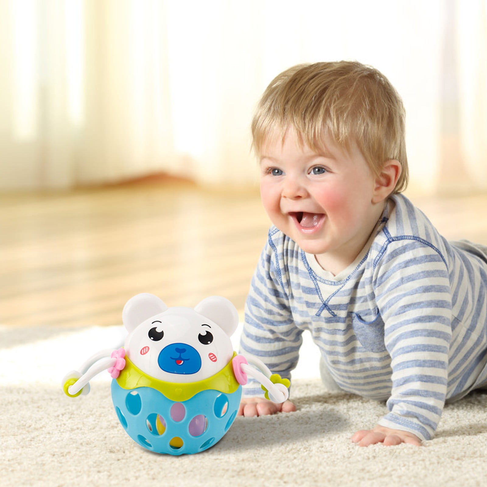 Toy Clearance for Boys Girls Baby, Boilable Soft Rubber Ball Rattle Toy ...