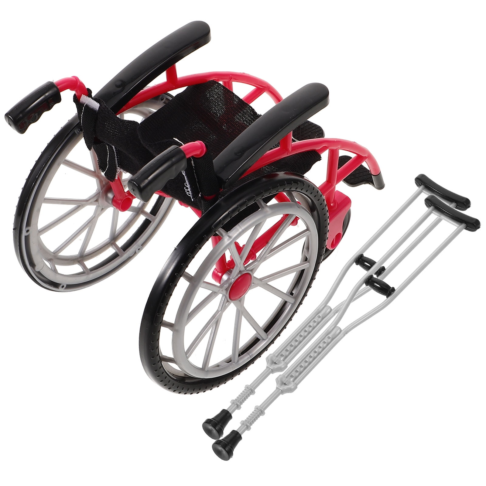 WRISTBIQUE Doll Wheelchair and Crutches Playset Rosy 1 Set 7.0x5.5x3 ...