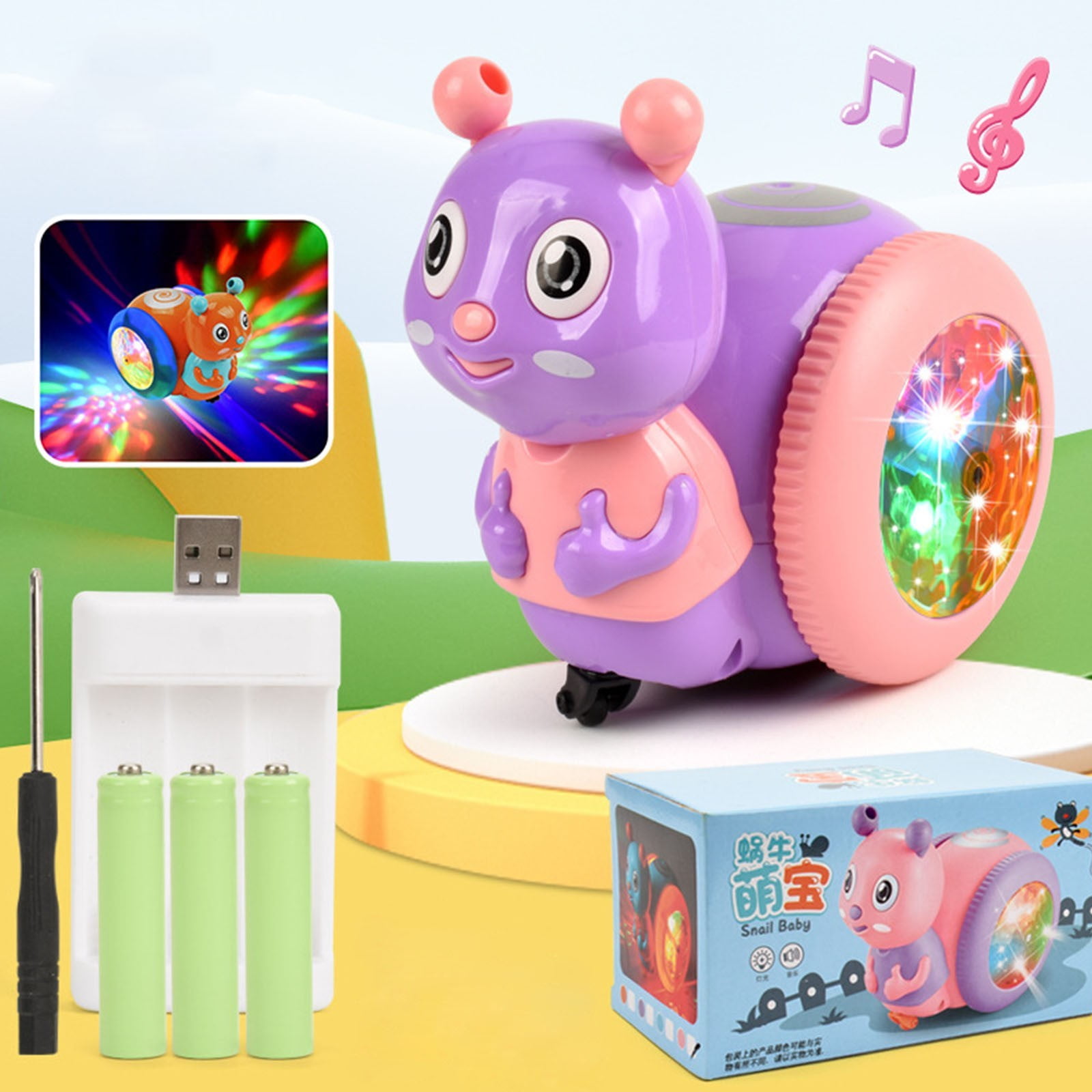 Toy Deals Vsontor 2025 New Snail Toy Crawling Snail Toy With Music With ...