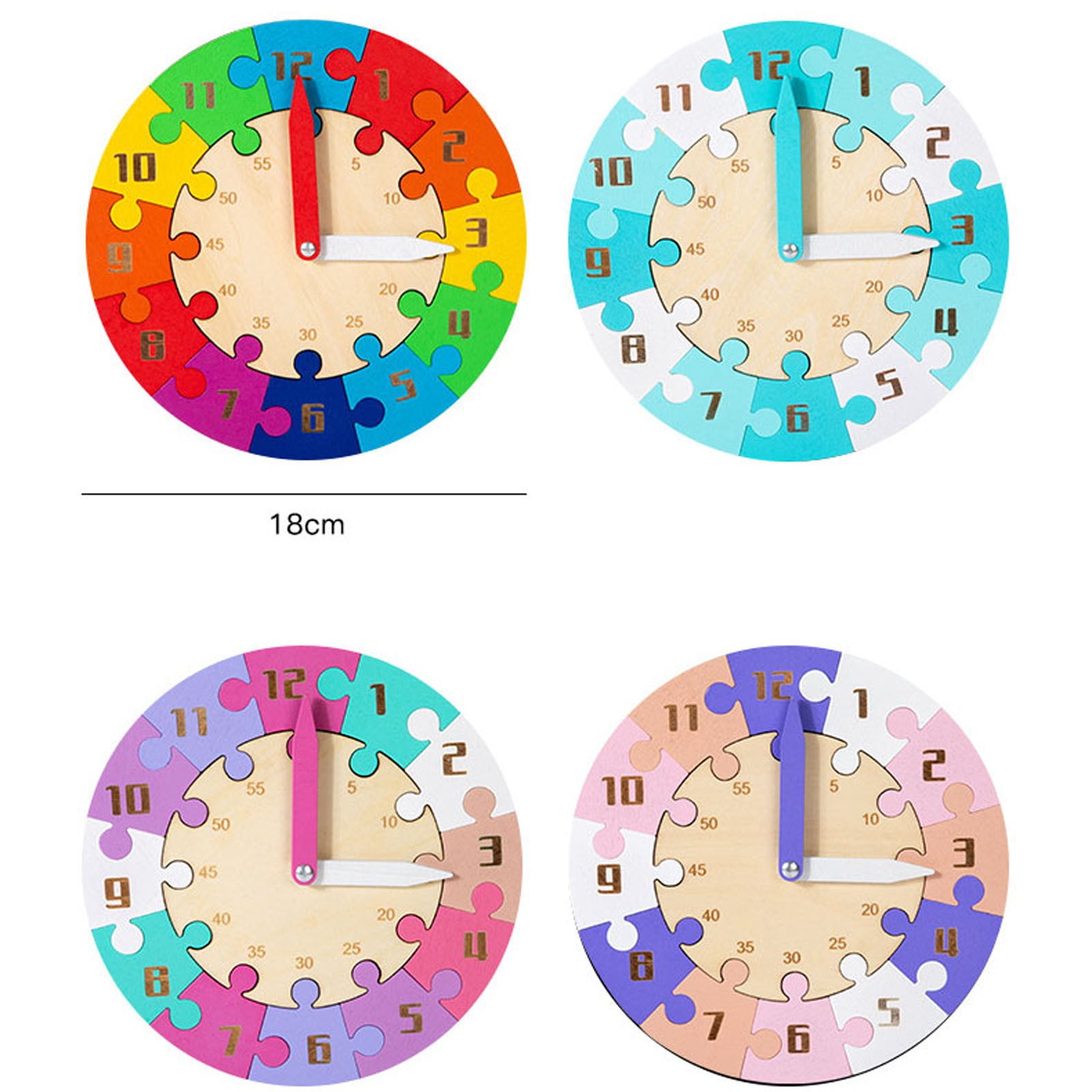 Toy Deals Vsontor Handmade Wooden Diy Spliced Clock Models Children ...