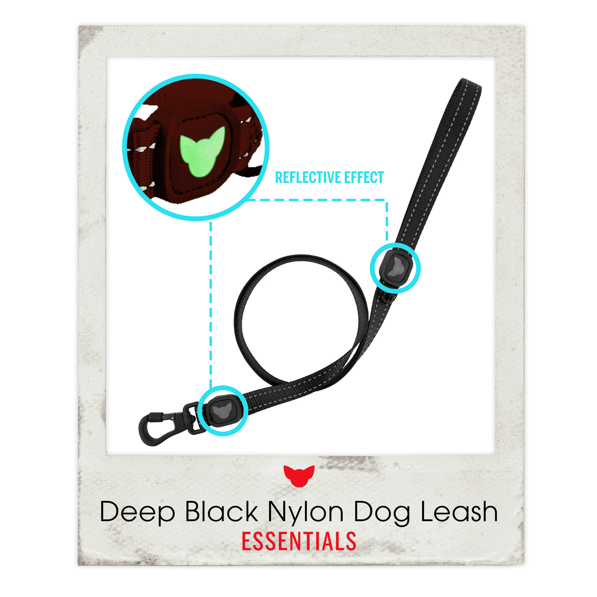 Toy Doggie Essential Reflective Dog Leash - 3/4 in Width x 4 ft Length ...