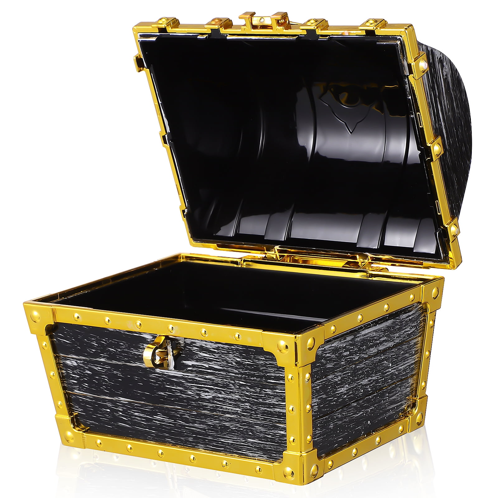 Toy Electroplated Gold Edge Treasure Chest Bag Lock Adventure Prop ...