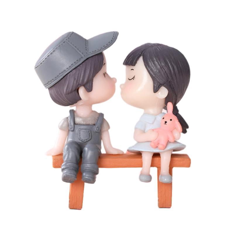 Toy Figure Couple Sculpture Statue Teens DIY House Desk Decor Cake ...