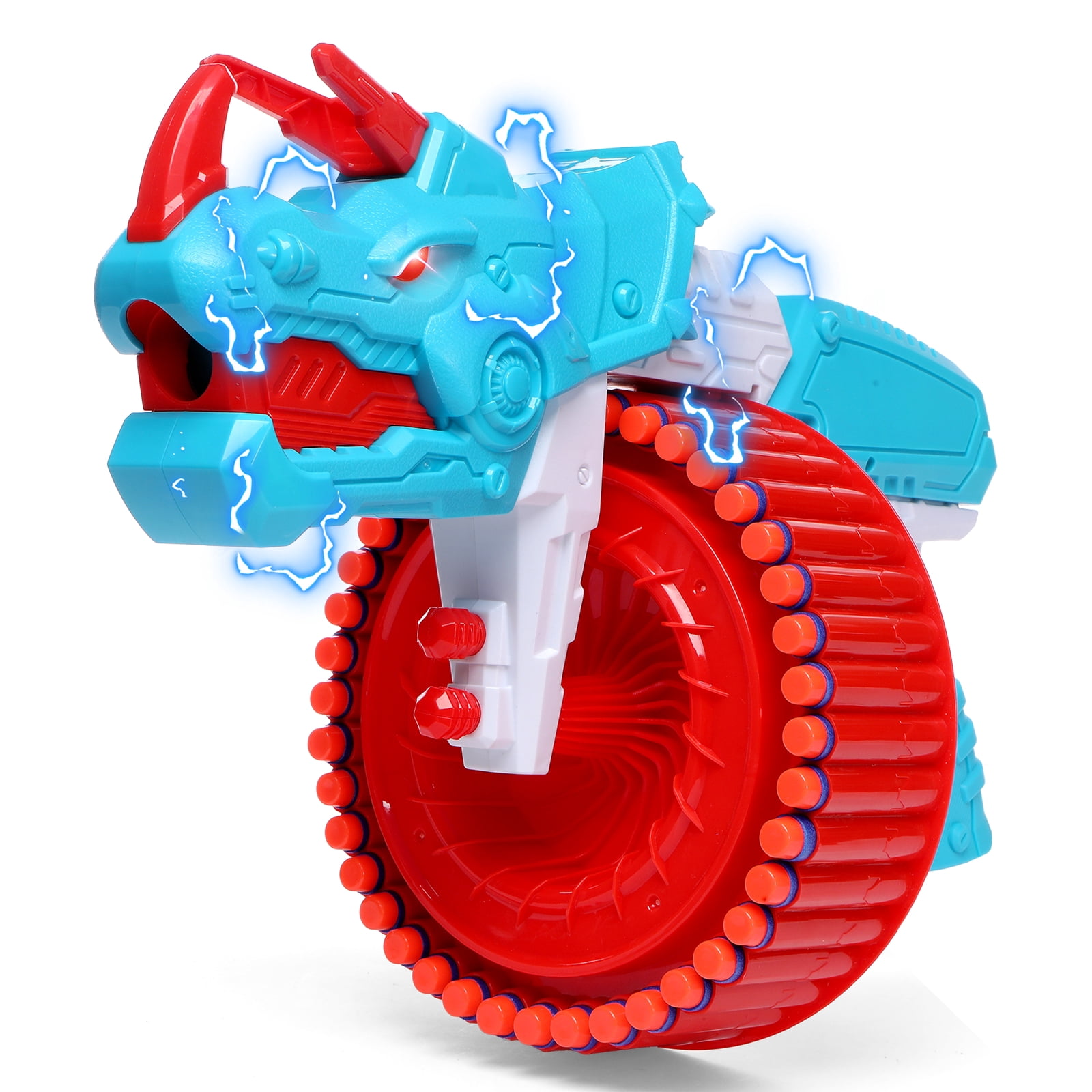 Toy Foam Dart Blaster for Boys, Dino-Triceratops Blaster with 40 Darts ...