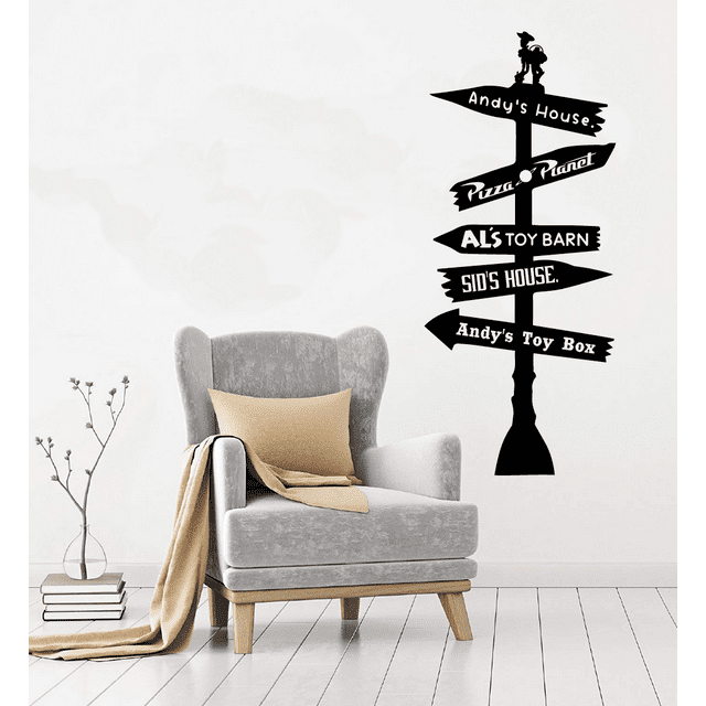 Toy Friends Woody Cartoon Pathway Signage Fantasy World Wall Sticker ...