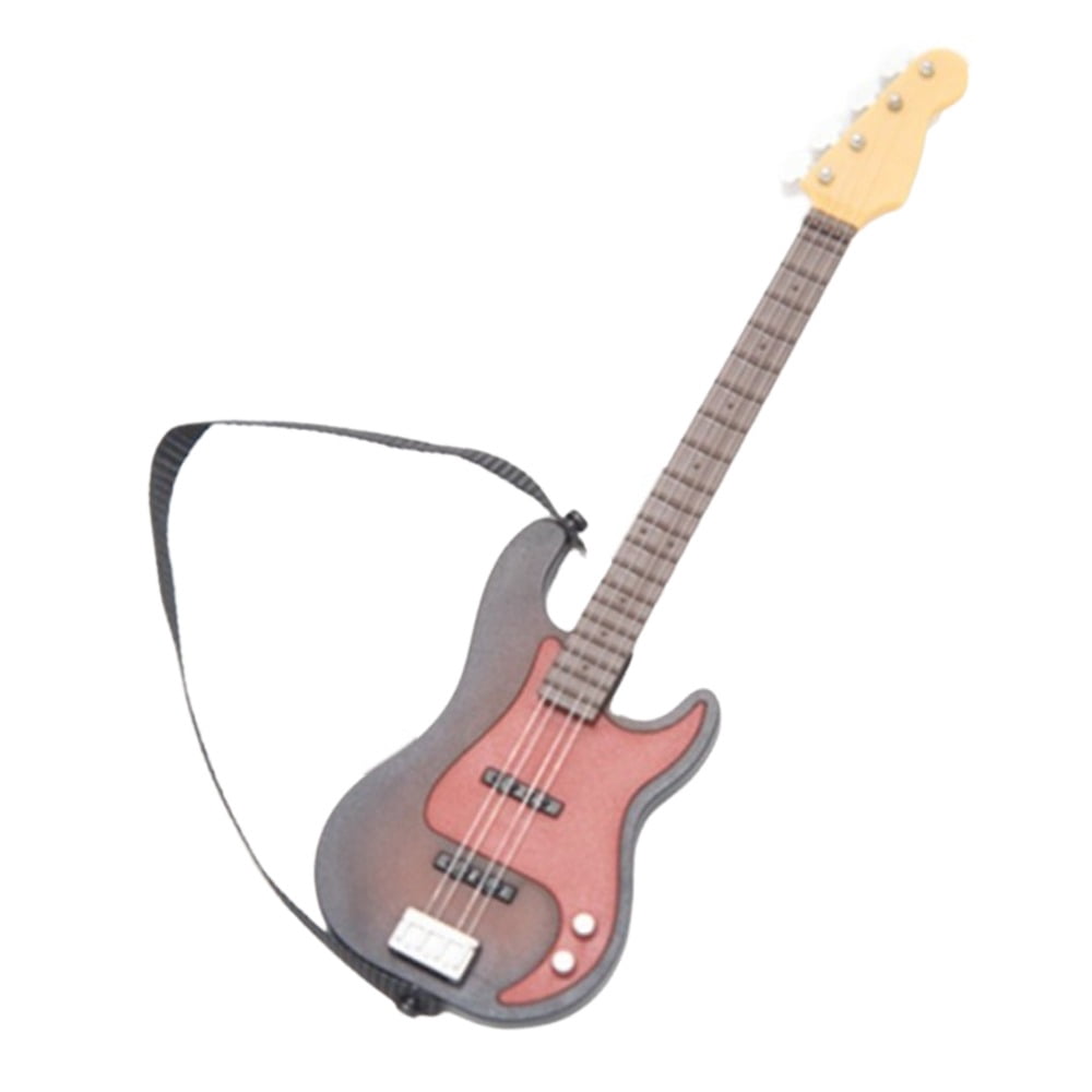 Toy Gift Craft Doll Accessories Brown Black 1:12 Scale Miniature Guitar ...
