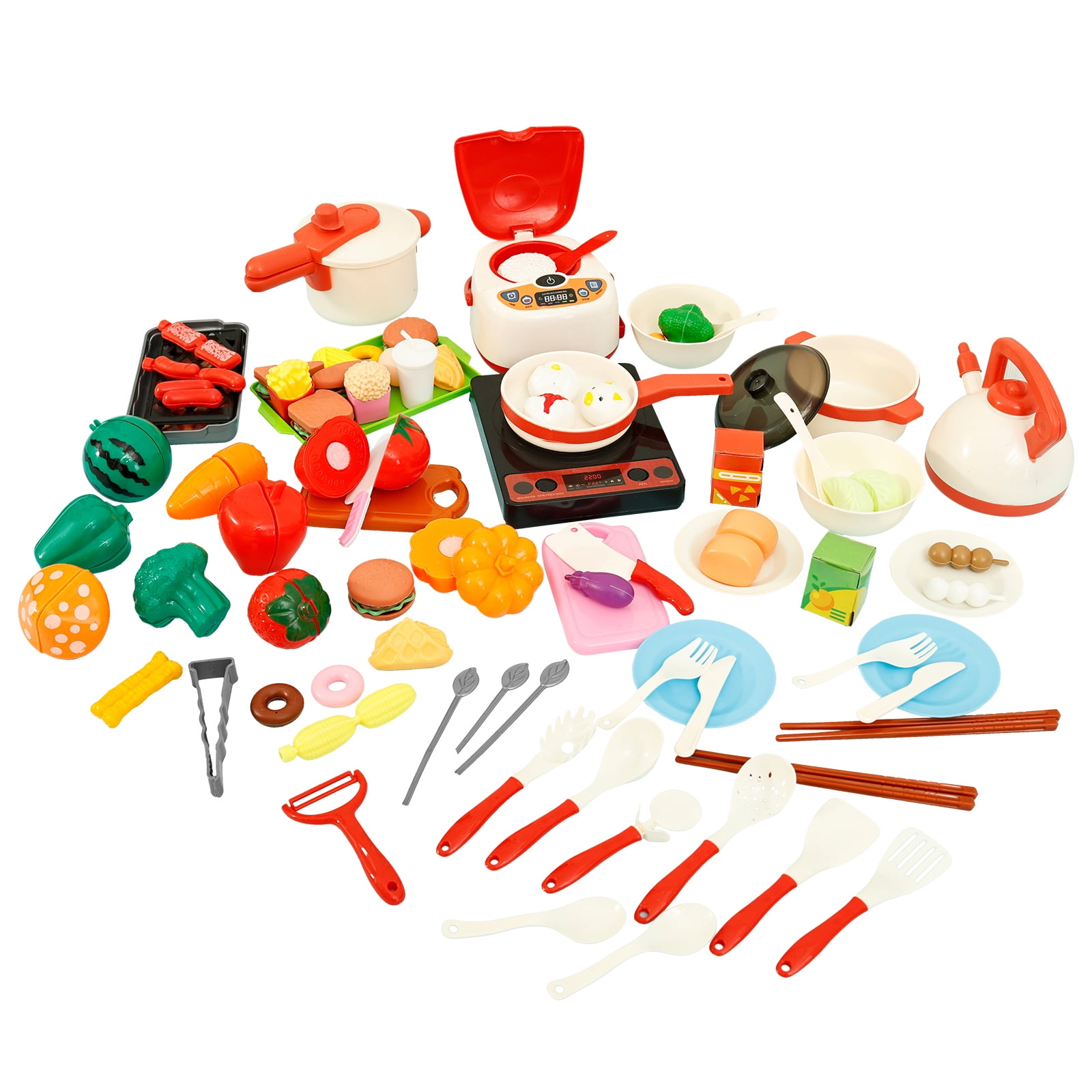 Toy Kitchen Accessories Fun Kitchen Pretend Toy Reusable Kid Cooking ...