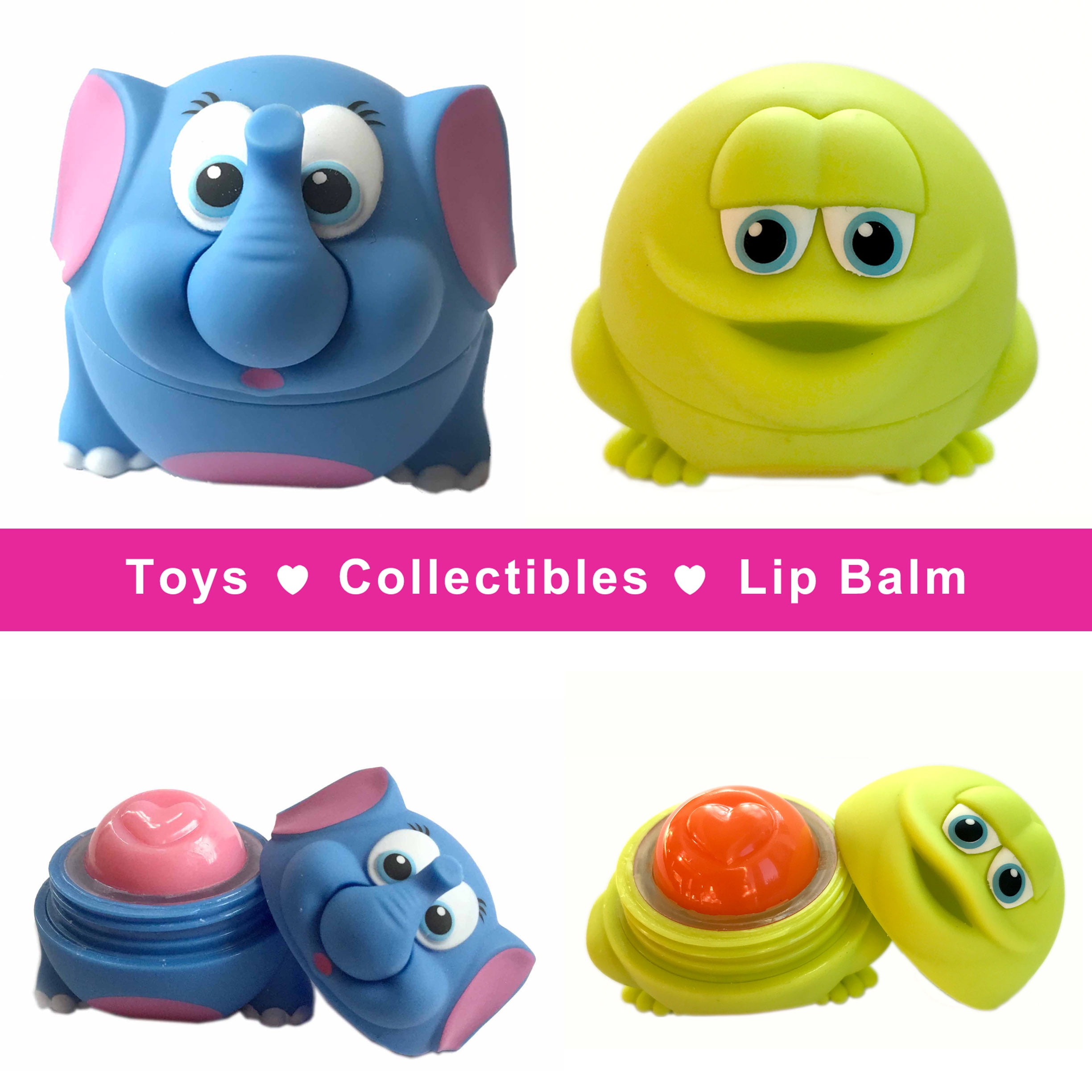 Toy Lip Balm for Kid's. Animal shaped toys lip balm collection by BeBe ...