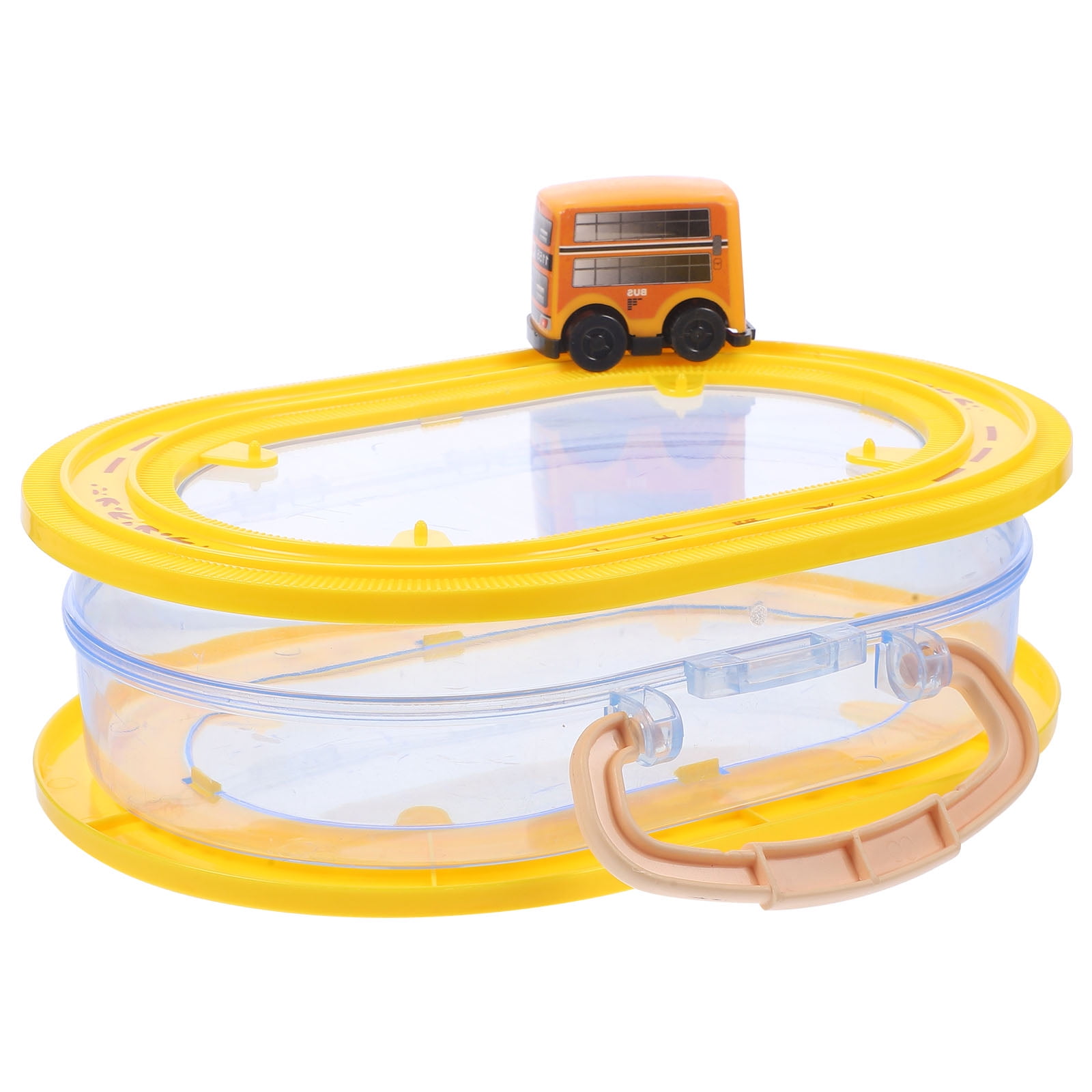 Toy Organizer Carrying Case Mini Plastic Storage Box Rail Pretend Play ...