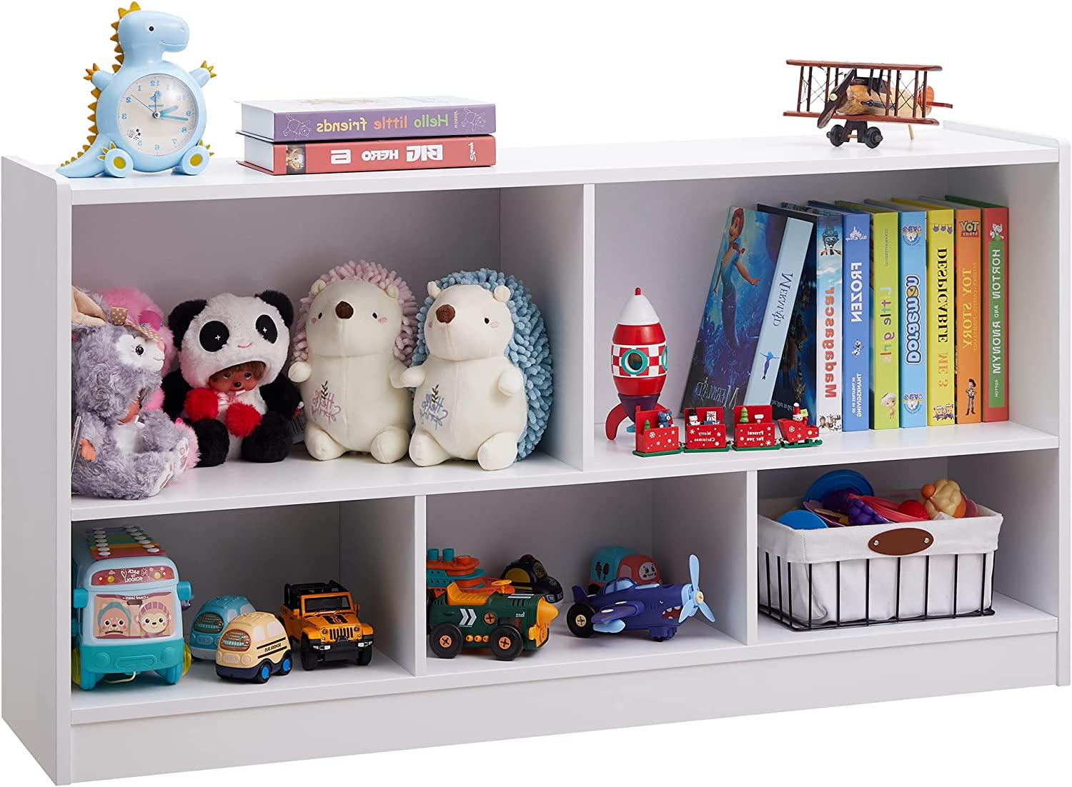 Toy Organizers and Storage, 5-Section Kids Bookshelf for Organizing ...