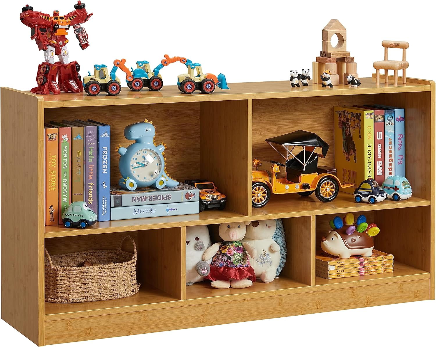 Toy Organizers and Storage, 5-Section Kids Bookshelf for Organizing ...