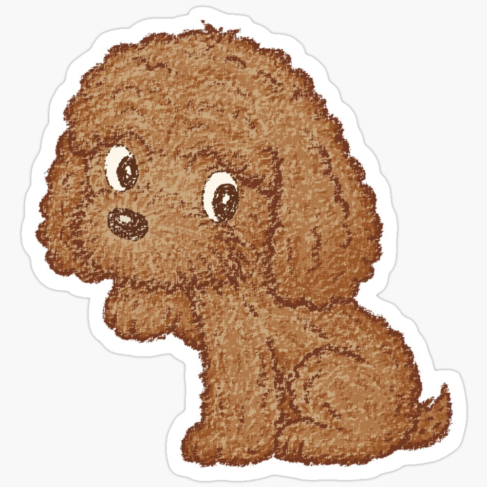 Toy-Poodle Sitting Sticker Phone Decal Water Bottle Stickers Car Decals ...