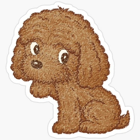 Toy-Poodle Sitting Sticker Phone Decal Water Bottle Stickers Car Decals ...